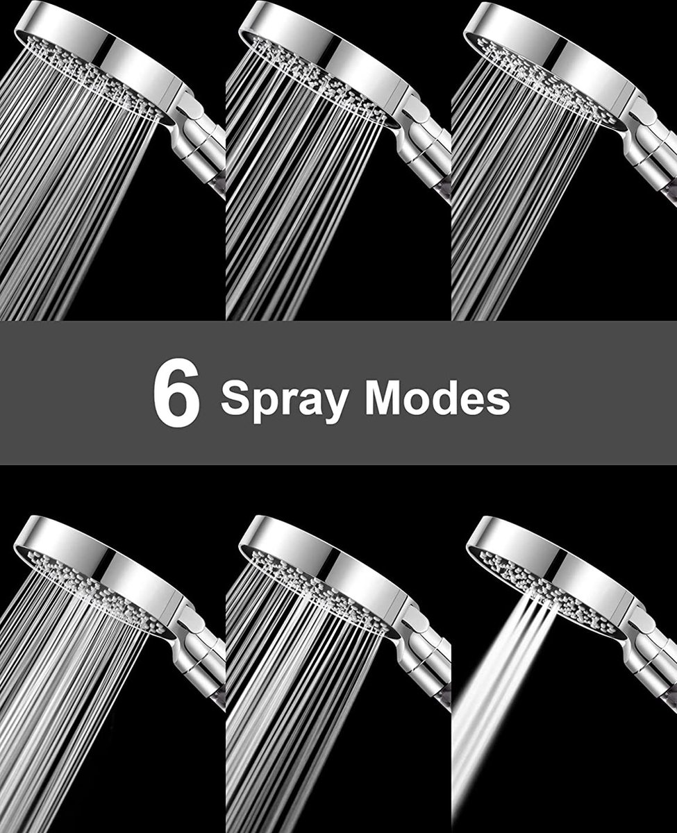 Waterbesparende douchekop met 2 m slang, handdouchefilter ...