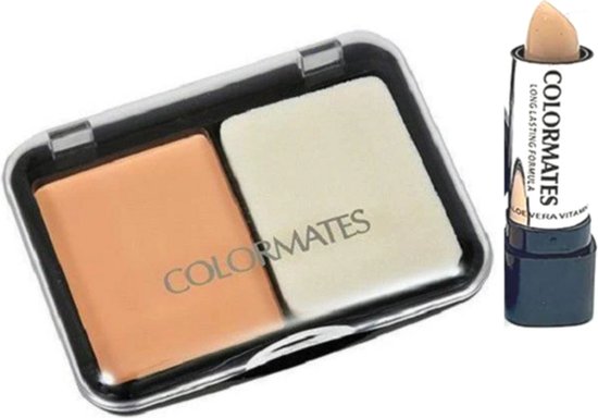 Colormates - Compact Makeup & Concealer - 7128 - Light - 10 g | bol