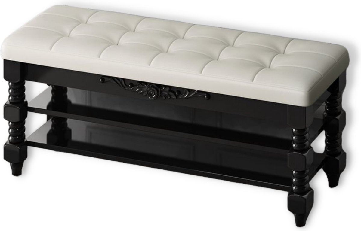 Schoenenbankje - Wit/ Luxe uitstraling/ Stevig