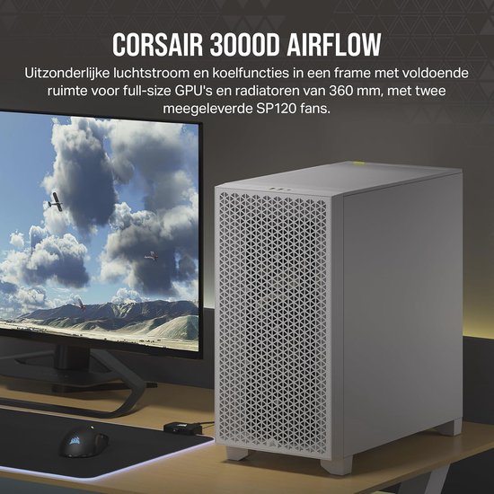 Mid-Tower PC-Behuizing met Hoge Luchtstroom en Ruimte voor Ventilatoren ...