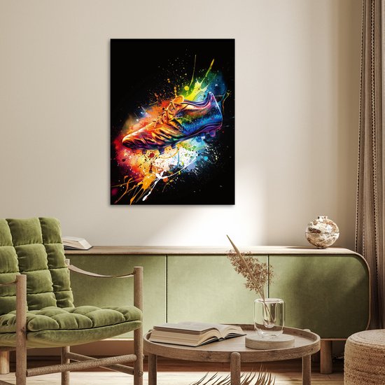 Poster 60x80 cm - Graffiti - Sport - Voetbal - Schoen - Verf - Posters - Wanddecoratie... | bol