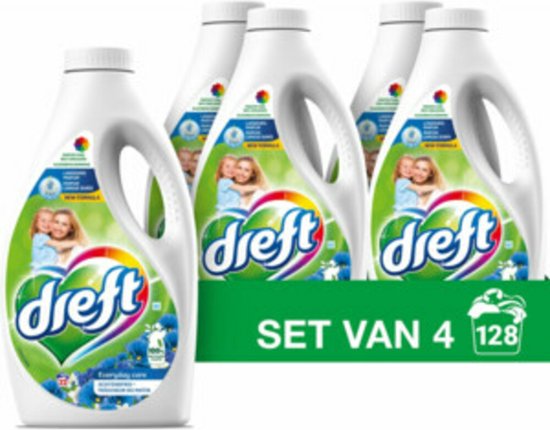 Dreft Vloeibaar Wasmiddel Ochtendfris 4 x 32 Wasbeurten 1,4 liter | bol