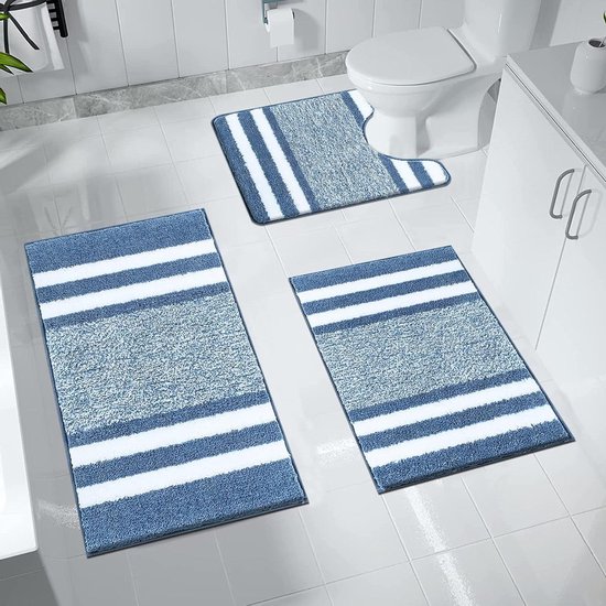 Badmat Super Water Absorberende Antislip Badmat 3 Stuks en Toilet Mat ...