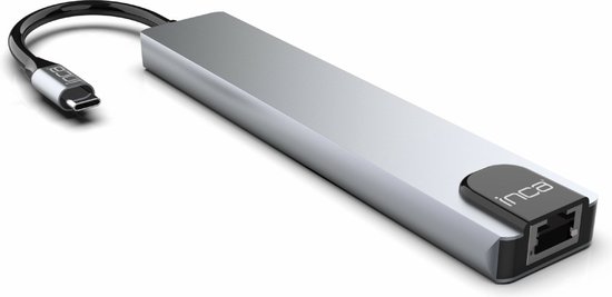 Inca ITPC-7T interface hub USB Type-C 1000 Mbit/s Aluminium | bol