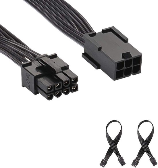 PCIe Power Adapter Cable - 6 Pin to 8 Pin (2 Pieces) for GPU ...