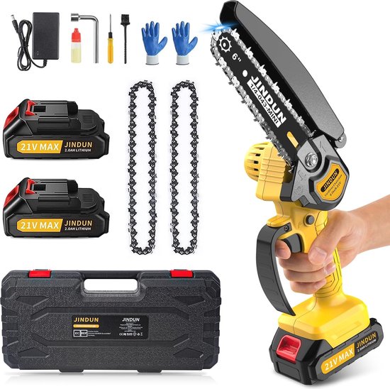 Mini Kettingzaag Draadloze Accu 15,2 cm - Compacte en Lichtgewicht Tuin ...