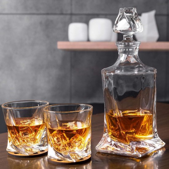 Whiskey Karaf Kristallen Whiskey Decanter 800 ml met 6x300 ml Whiskey ...