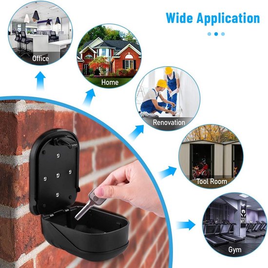 Sleutelkluis Grote Wandsleutelbox Voor Binnen En Buiten Met 4-Cijferige ...