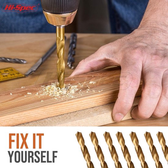 99-delige HSS Titanium Gecoate Boorset in Opbergkoffer - Boren voor Metaal, Hout &... | bol