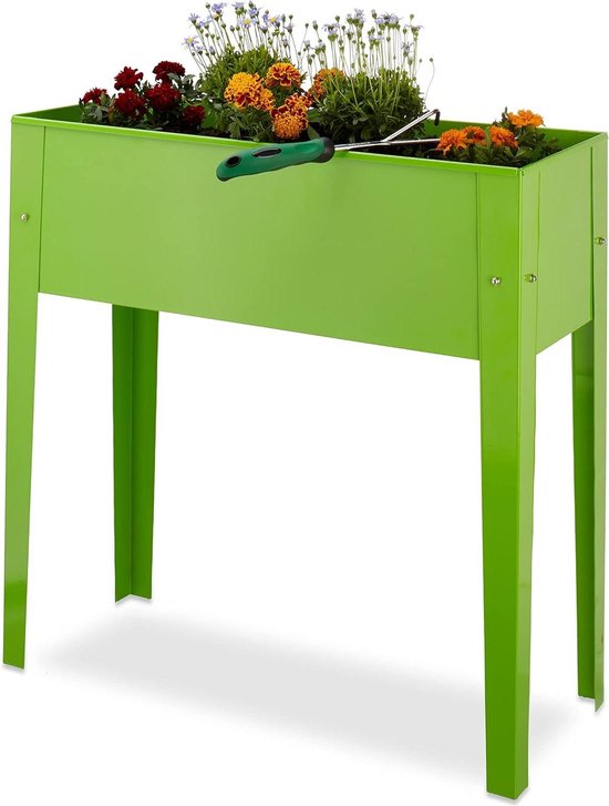 Moestuintafel van metaal voor balkon - smalle kweektafel - HxBxD: ca ...