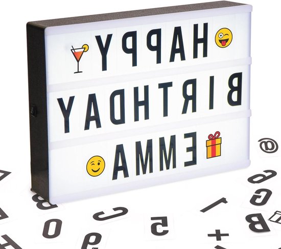 A5-formaat Lichtbox - 100 Letters Emoji Plaatjes en Symbolen ...