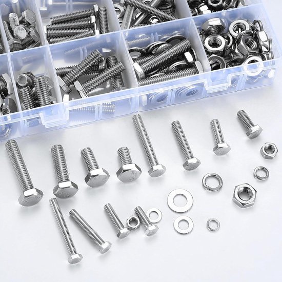 Zeskantschroeven moeren sluitringen assortiment M5 M6 M8 ...
