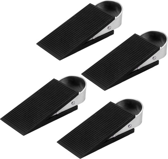 Grote zware rubberen deurstopper wig 4 stuks - antislip deurstoppers ...