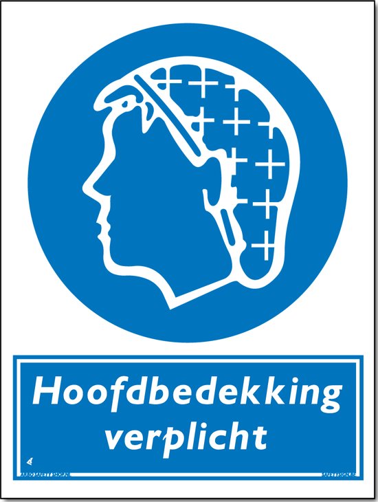 Hoofdbedekking verplicht bord - Bord 300 x 400 mm - (Forex) | bol