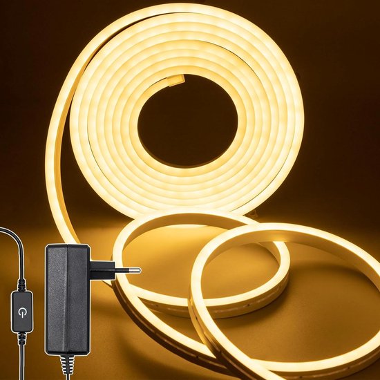 Led Strip 2 m neon warmwit 12 V dimbaar waterdicht 3000 K - Decoratie ...