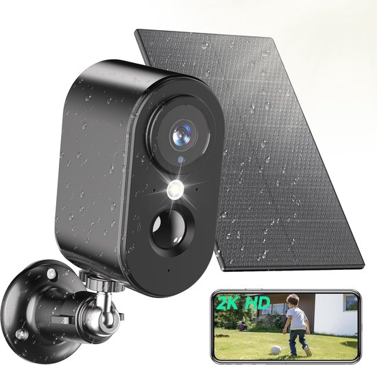 2K Wifi Bewakingscamera voor Buiten met Zonnepaneel - Draadloze Camera met Nachtzicht... | bol