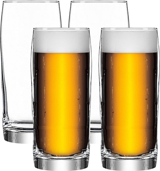 LAV Bierglazen - 4x - 380 ml/0,38L - stevig glas - Stijlvolle glazen - Handige basic... | bol