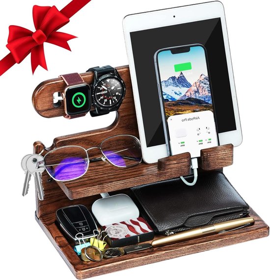 Docking station hout - Bureau organizer cadeau voor mannen en vrouwen ...