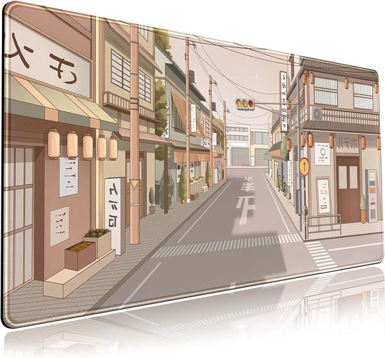 Grote Gaming Mousepad XXL - Tokyo Street Anime Japanse Muismat - Kawaii ...