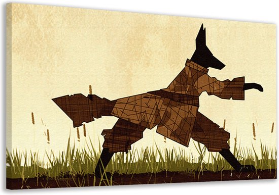 Wolf schilderijen - Dier schilderij - Schilderij op canvas Gras - Wanddecoratie... | bol