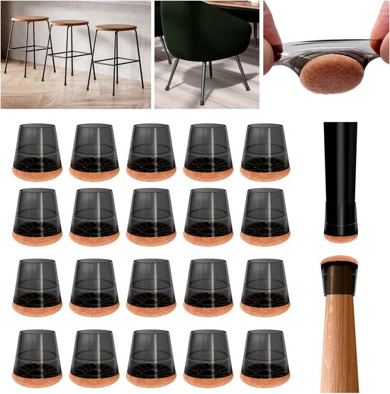 20 stuks siliconen stoelpootdoppen voor harde vloeren - ronde ...