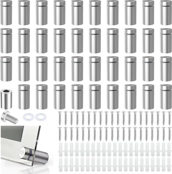 40 stuks afstandhouders roestvrij staal - wandafstandhouders - pluggen ...