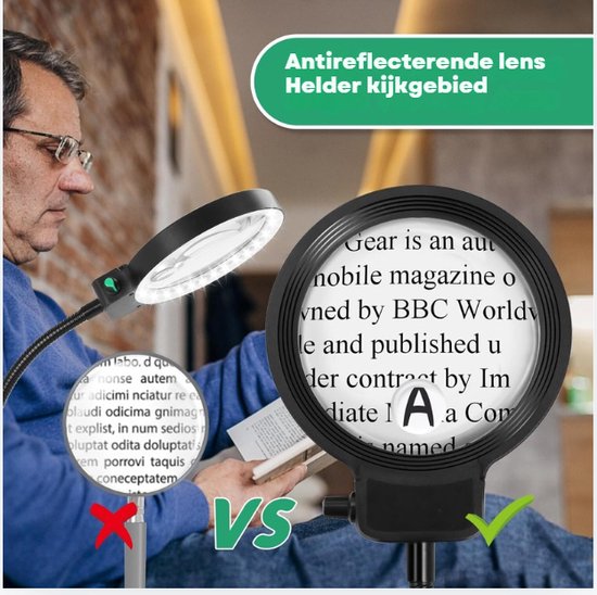 Vloer Loeplamp - Met Verlichting - Verstelbaar - Met Standaard ...