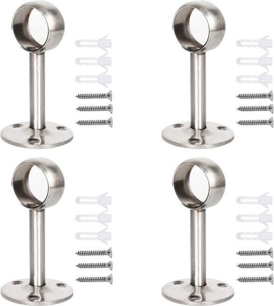 Luvetrex ® Complete Set van 4 Ronde Flens Beugels voor Gordijnroede ...