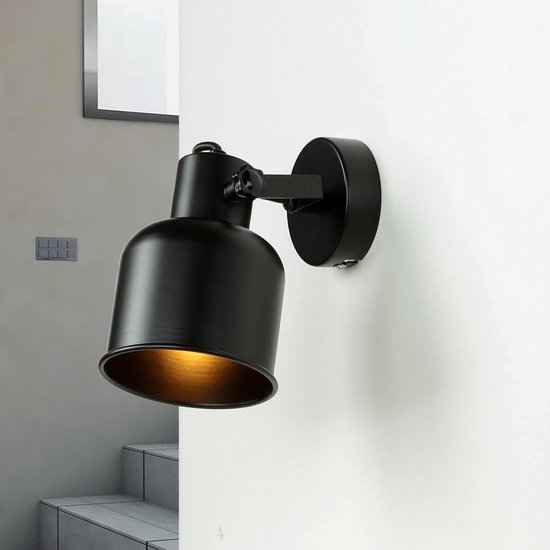 Zwenkbare Opbouwspot Zwart Metaal E14 Industrieel Design Woonkamer ...