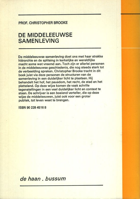 De middeleeuwse samenleving, Brooke | 9789022845165 | Boeken | bol