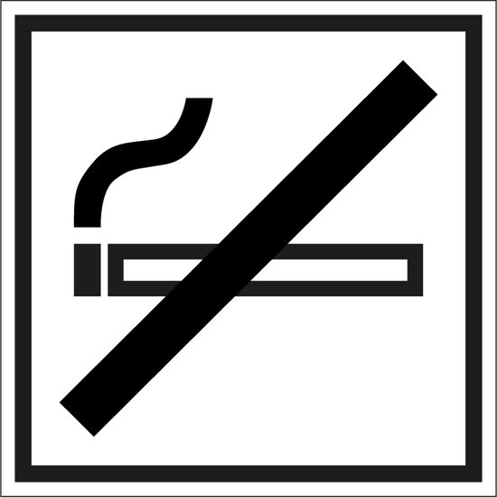 Bord roken verboden - kunststof 100 x 100 mm | bol