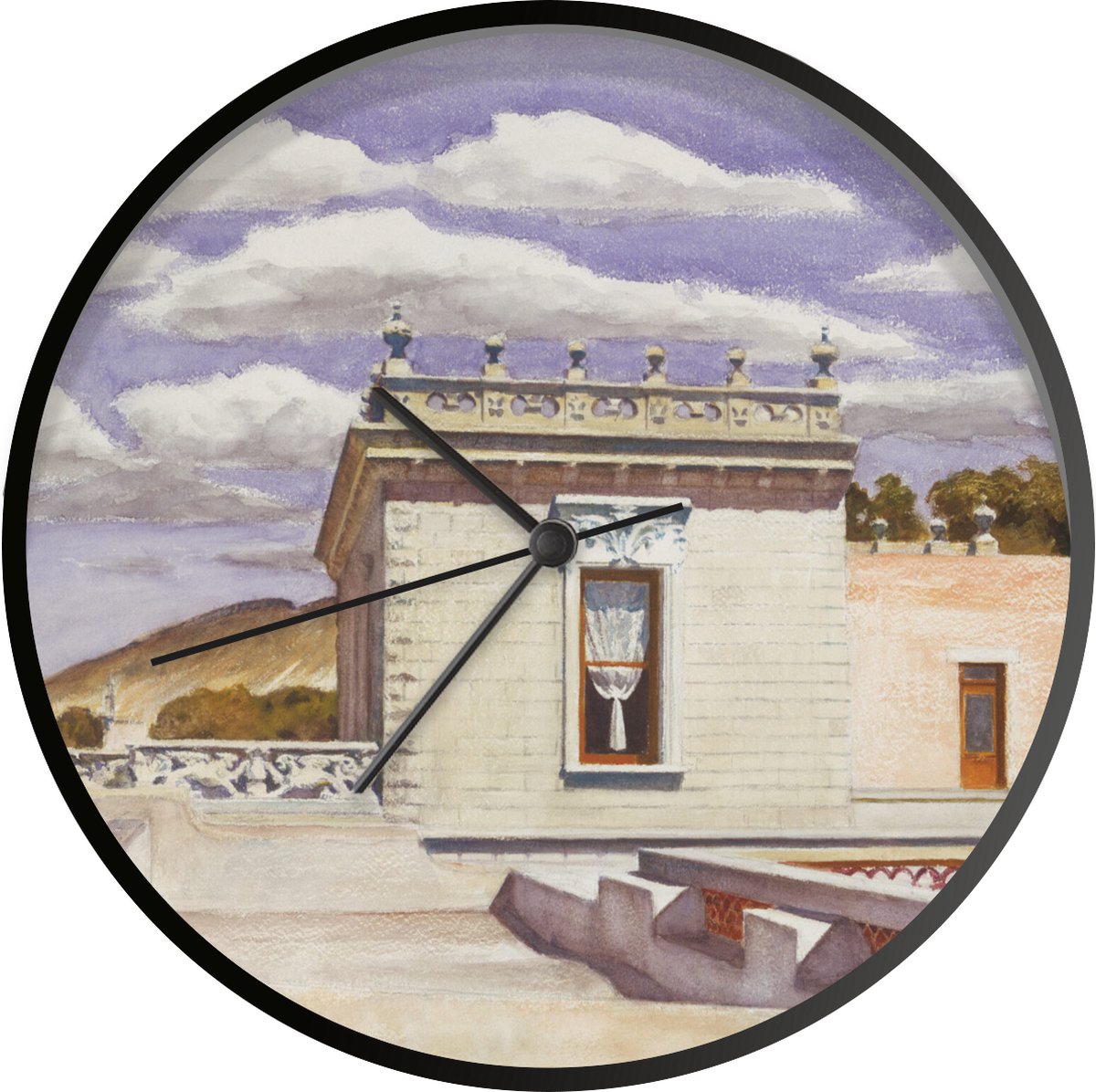 Klok - Ø 30 cm - Saltillo Mansion - Edward Hopper - Zwart - Wandklok ...