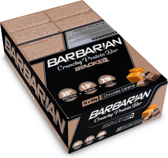 Barbarian Crunchy Protein Bar - Proteïne Repen / Eiwitrepen - Chocolade ...