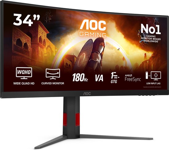 Écran d'ordinateur AOC G4 CU34G4 86,4 cm (34") 3440 x 1440 pixels Wide ...