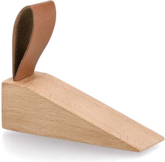 Zeller Deurstopper/wig - hout/kunststof - bruin - 11 x 4 x 3 cm ...