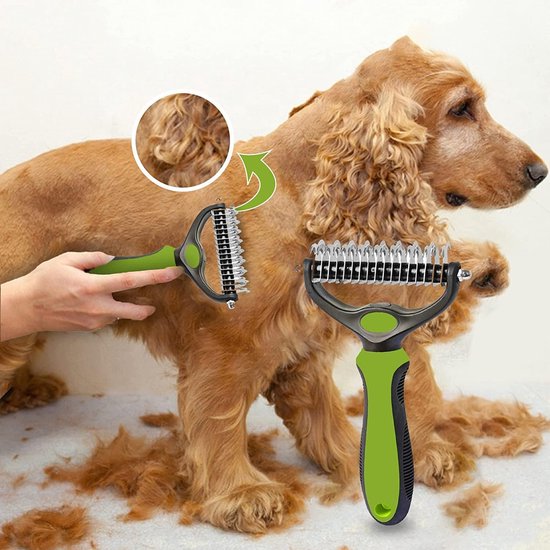 Honden- en kattenborstel voor lang haar - effectief ontwollen ...