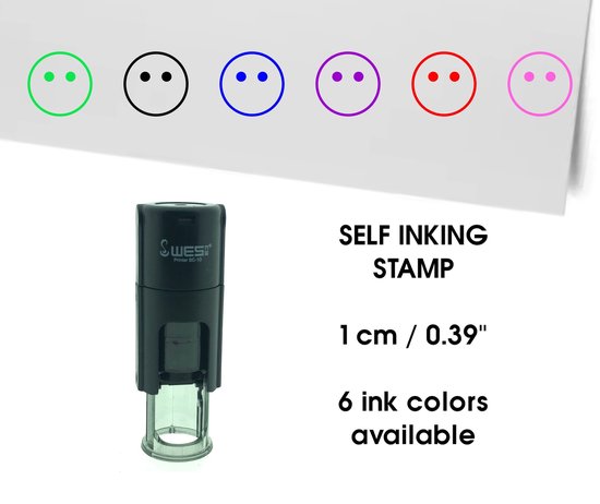 CombiCraft Stempel Smiley niet aanwezig 10mm rond - Rode inkt | bol