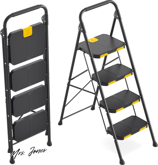 Mrs. Jones Trapladder 4-traps Ladder Huishoudtrap 4 Treden Vouwladder ...