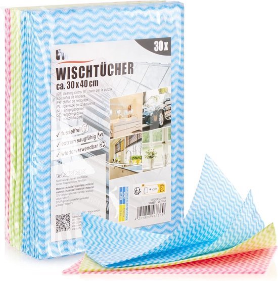 PolkaHome 30x poetsdoek 30x40cm - herbruikbare poetsdoeken voor keuken ...