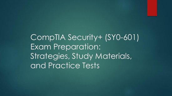 CompTIA Security+ (SY0-601) Exam Preparation: Strategies, Study ...