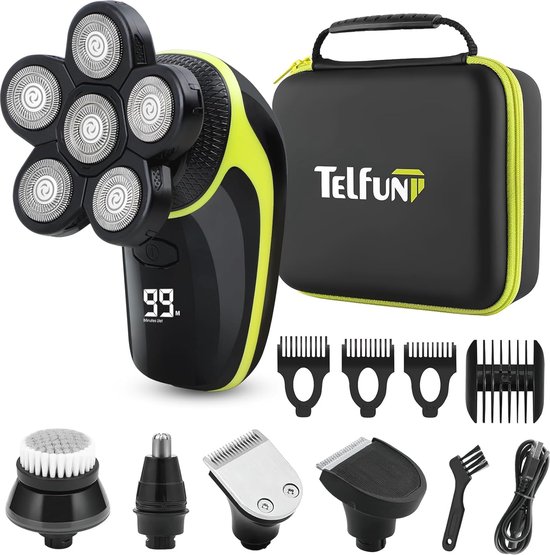 Elektrisch Scheerapparaat Heren 5-in-1 - Waterdicht IPX7 - Nat en Droog ...