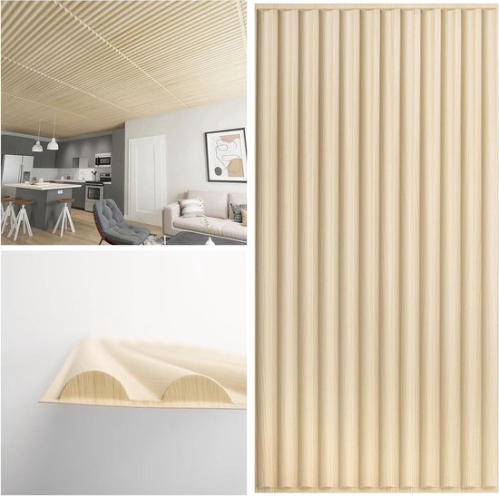 3D-wandpanelen pvc plafondtegels halfcilinderdesign ...