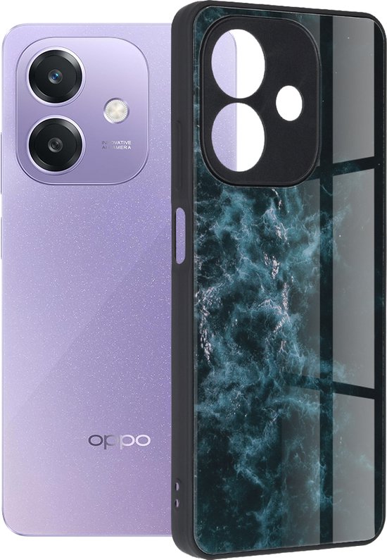 Techsuit Glaze Back Cover hoesje van Glas voor Oppo A40/A60 5G - Blue ...
