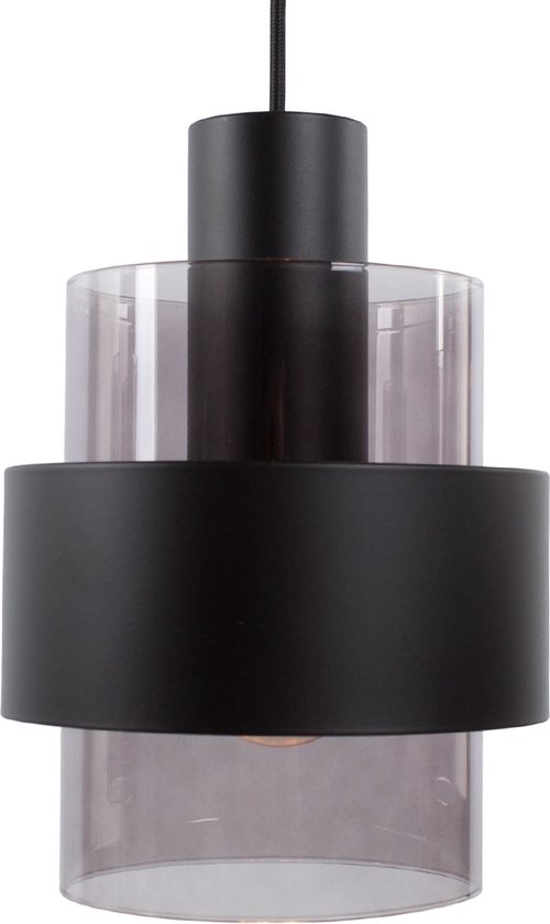 Moderne Hanglamp Chiasso | 4 lichts balk | smoke / grijs / zwart | glas ...