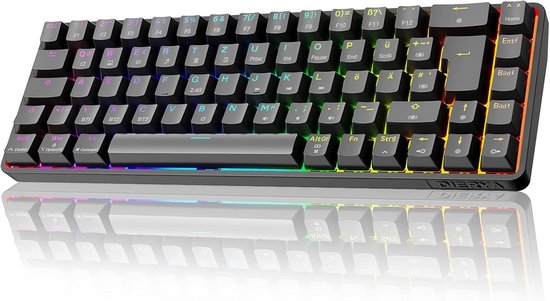 Compact Mechanisch Gaming Toetsenbord QWERTZ Layout met RGB Verlichting ...