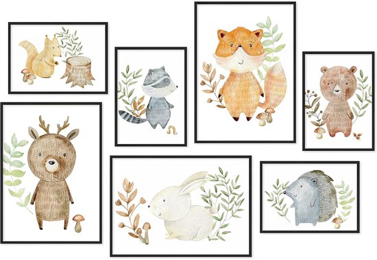 Set van 7 Posters - Premium Kwaliteit - 400 g/m² Papier | bol