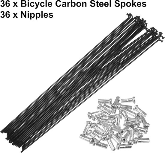 Allecto plus - 36 stuks koolstof stalen spaken voor fiets 14 G 246 mm ...