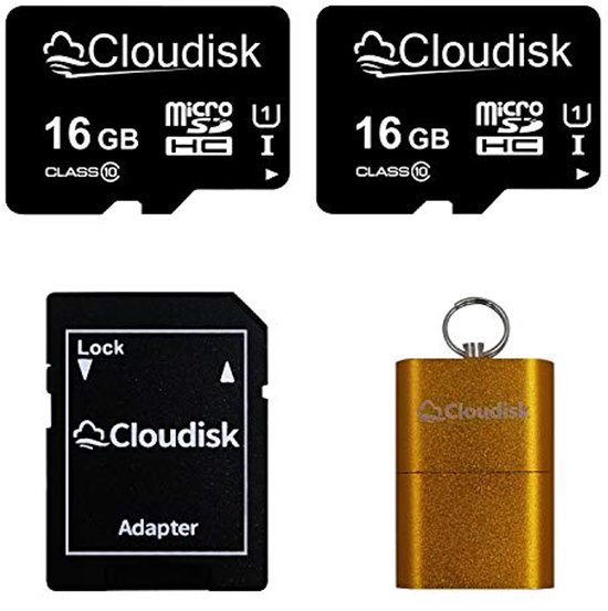 Micro SD Kaart 16GB 2-Pack met MicroSD Adapter - Class 10 ...