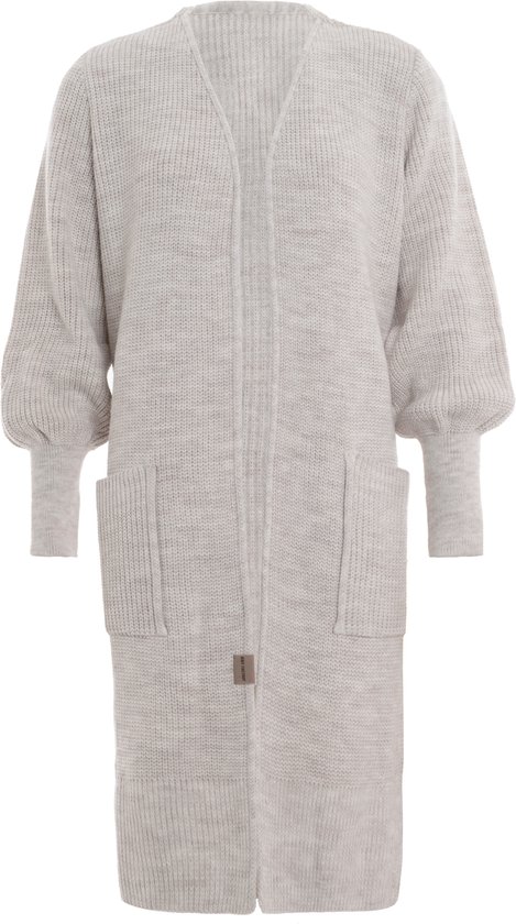 Knit Factory Patty Lang Gebreid Vest Beige - Gebreide dames cardigan ...