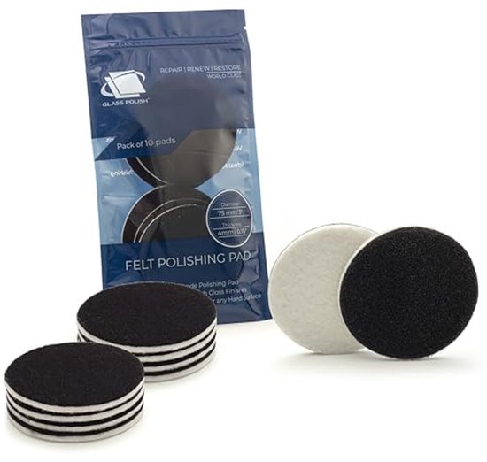 Polijstset voor Glas, Kunststof, Metaal en Marmer - 10 Pads van 3 cm | bol